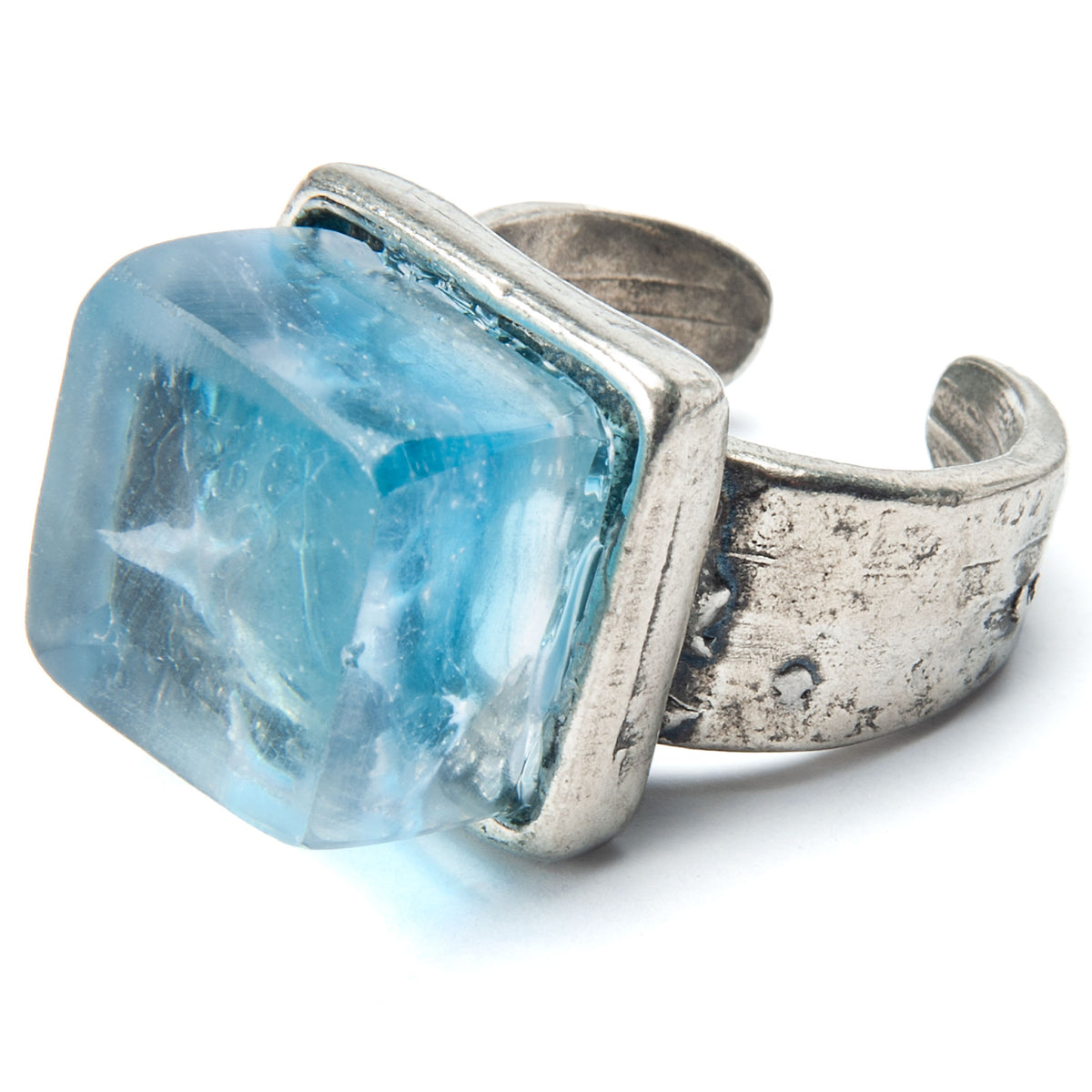 Ultimate Cocktail Ring: Cube Mosaic Glass Silver Ring by Smart Glass ...