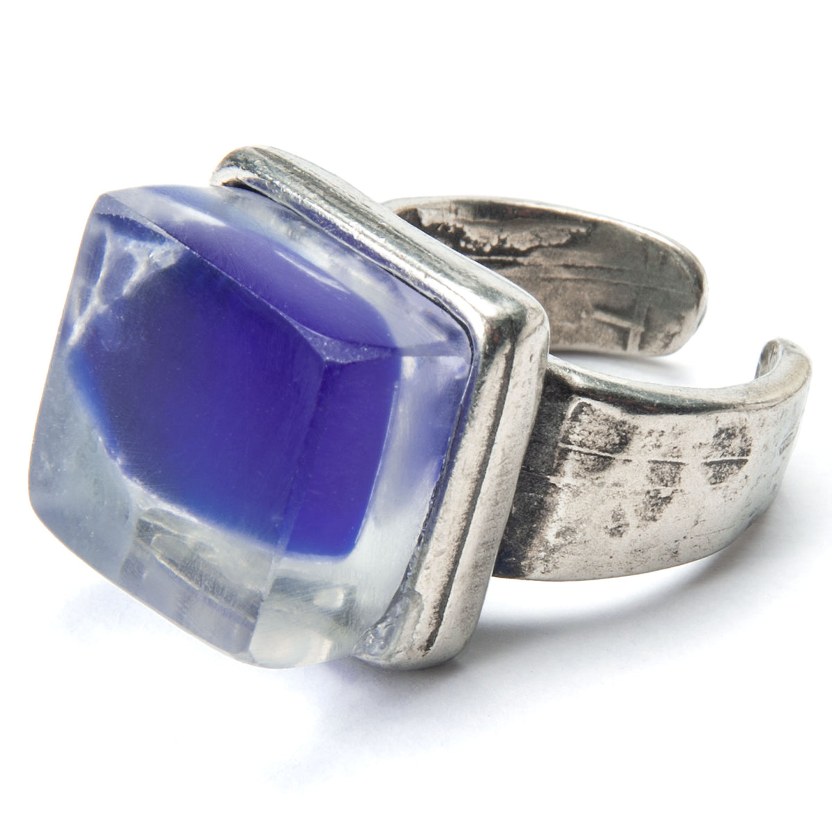 Ultimate Cocktail Ring: Cube Mosaic Glass Silver Ring by Smart Glass ...